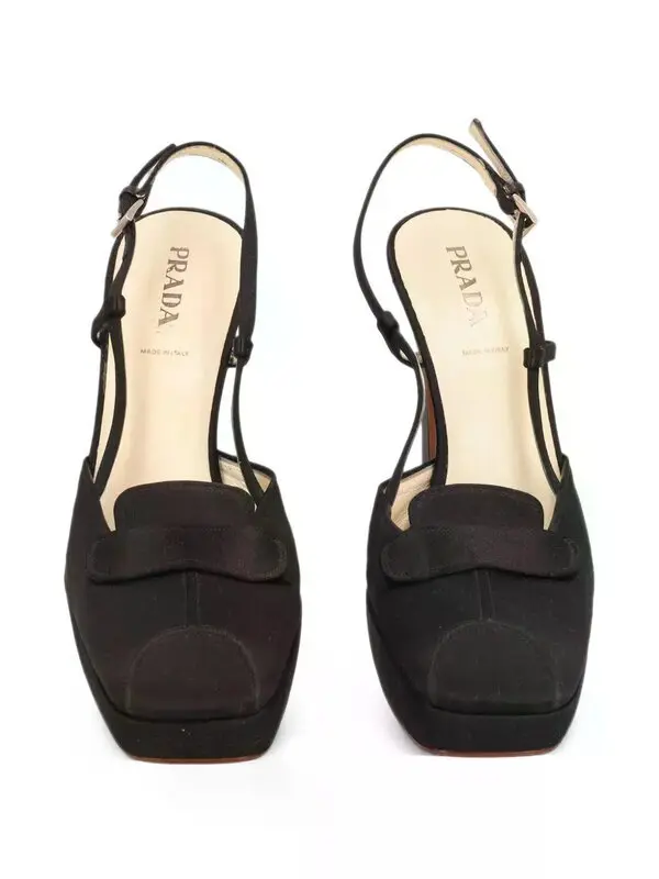 Prada Slingback Platform Leather Sandals