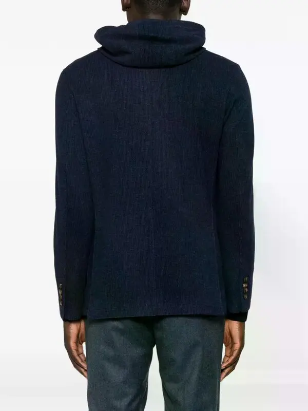 Eleventy Hooded Waffle-knit Jacket