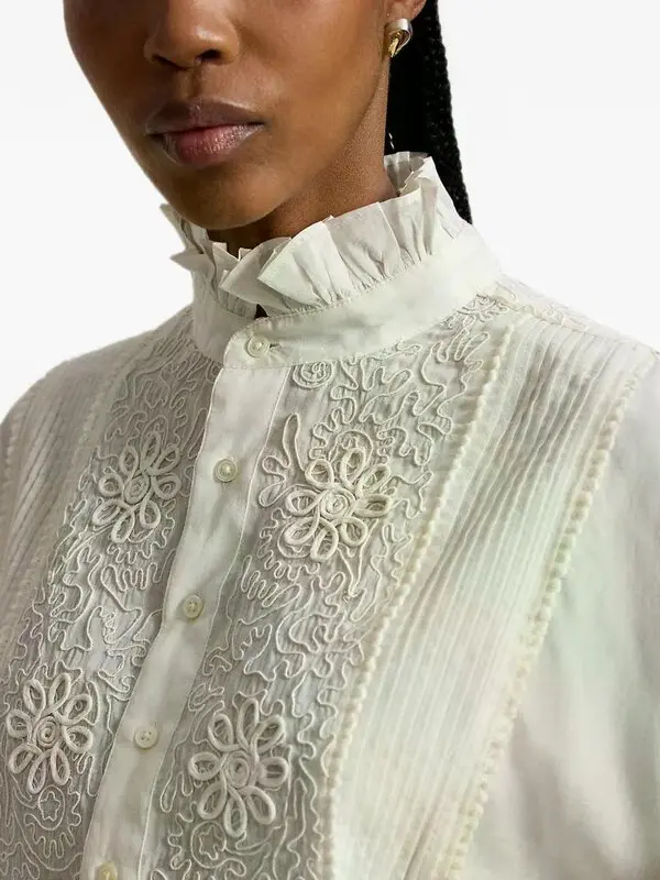 Polo Ralph Lauren Ruffled-collar Embroidered Shirt