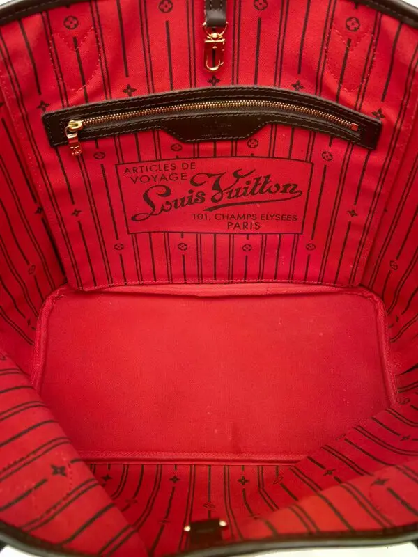 LOUIS VUITTON 2008 Damier Ebene Neverfull Mm Tote Bag