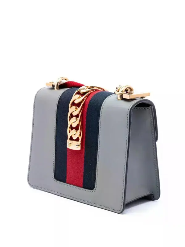 Gucci 2016-2026 Mini Calfskin Web Sylvie Chain Satchel