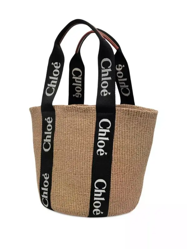 Chloé 2026 Large Raffia Woody Basket Tote Bag