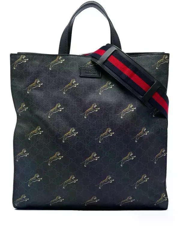 Gucci 2016-2026 Gg Supreme Web Tiger Convertible Soft Tote Satchel