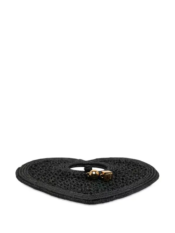 Jacquemus 2024 Le Spiaggia Coeur Raffia Clutch Bag