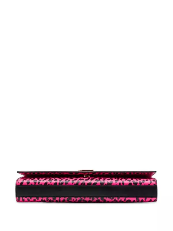 Saint Laurent 2013 Leather Leopard Print Monogram Cassandre Clutch Bag