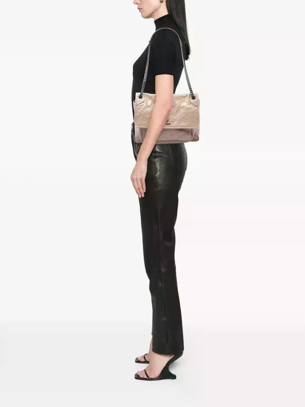 Saint Laurent 2019 Medium Crinkled Calfskin Niki Shoulder Bag - Neutrals