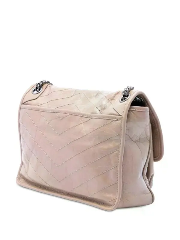 Saint Laurent 2019 Medium Crinkled Calfskin Niki Shoulder Bag - Neutrals