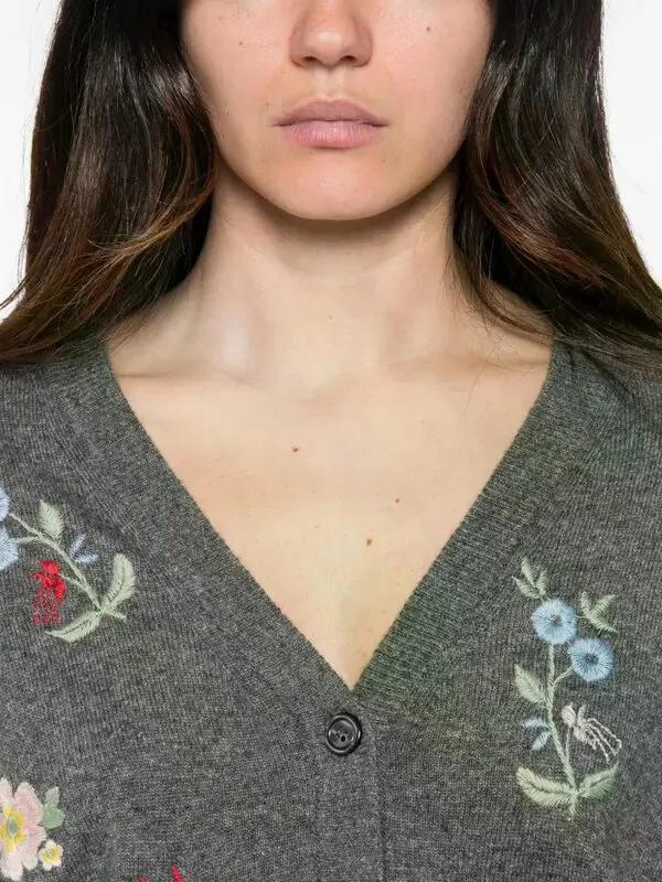 5 PROGRESS Floral-embroidered Cardigan