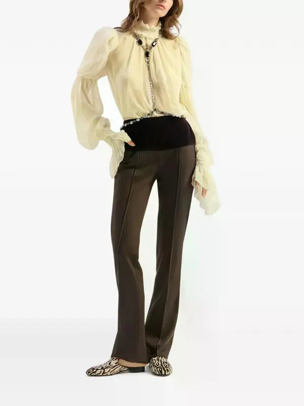 GENNY Ruffled High-neck Blouse
