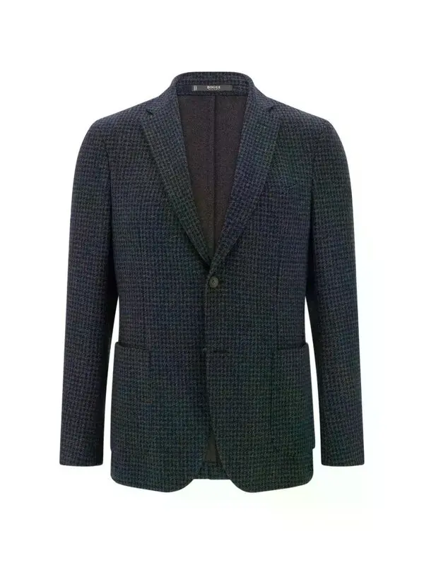 Boggi Milano Blazer Houndstooth Cotton Blend B Jersey