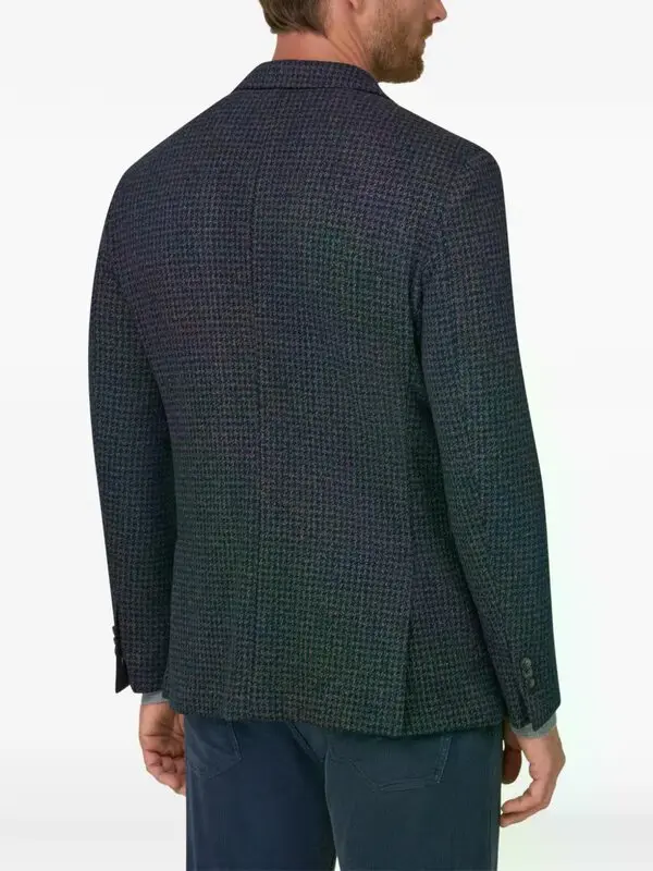 Boggi Milano Blazer Houndstooth Cotton Blend B Jersey