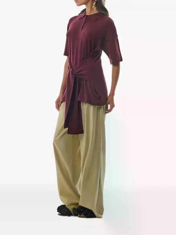 MEGUSTA Oversized Knot-detail Polo Shirt