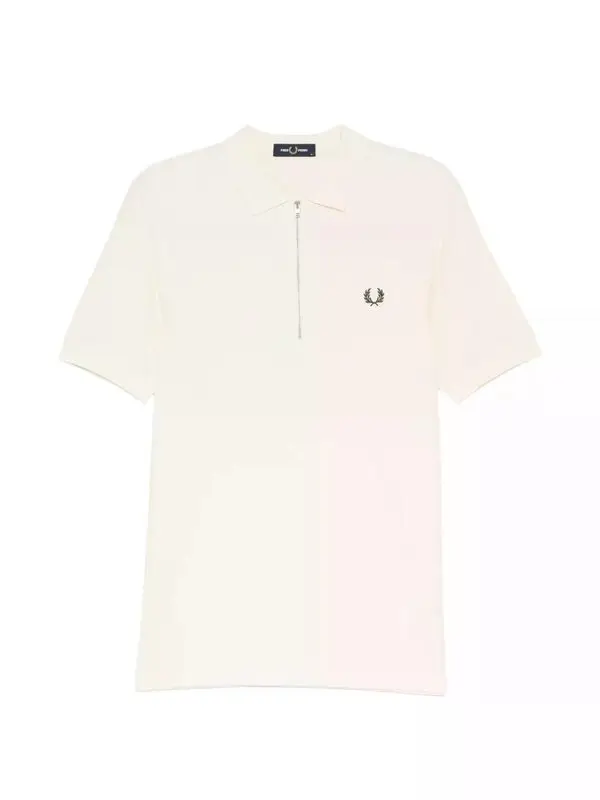 Fred Perry Crepe Pique Polo Shirt - Neutrals