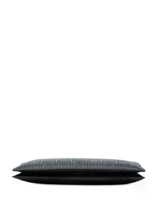 Loewe 2018 Embossed Anagram Calfskin Repeat Double Flat Pouch Clutch Bag