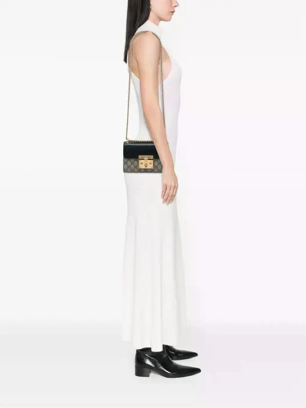 Gucci 2016-2026 Small Gg Supreme Padlock Crossbody Bag - Neutrals