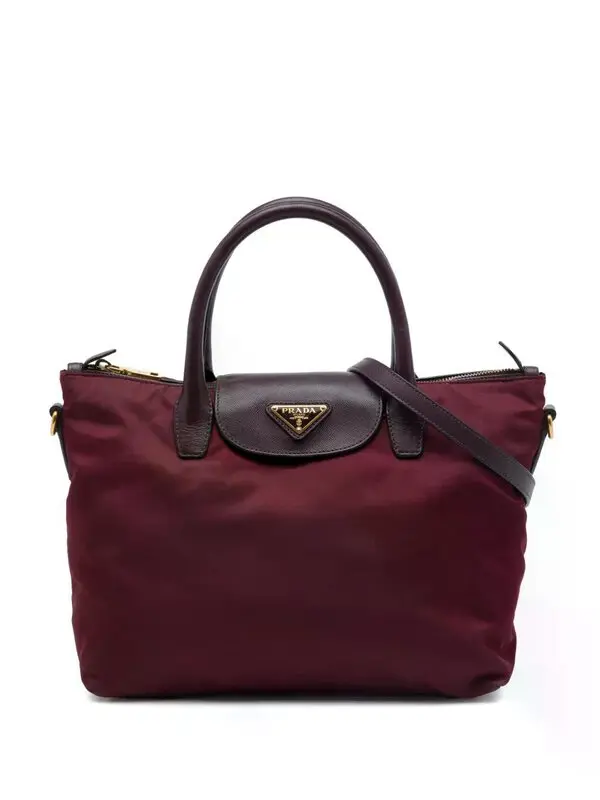 Prada 2013-2026 Saffiano Trimmed Tessuto Satchel