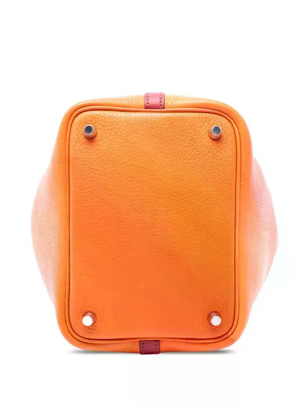 Hermès 2016 Bicolor Clemence And Swift Picotin Lock 18 Handbag - Orange