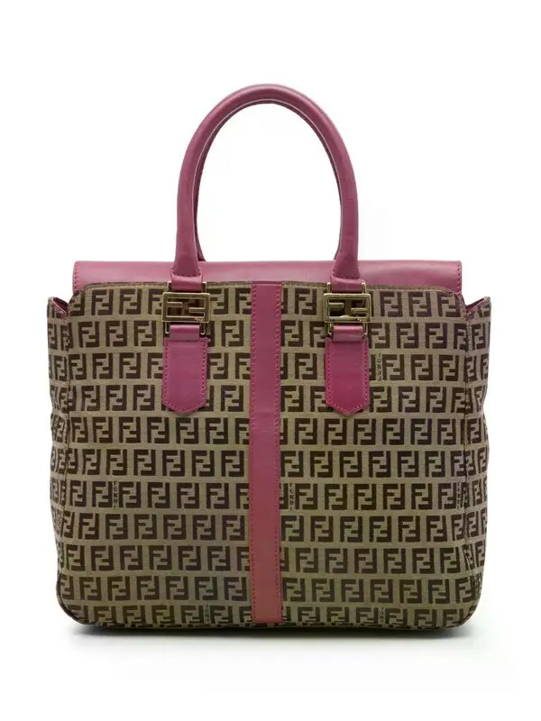 Fendi 2000-2010 Zucchino Trimmed Canvas Handbag