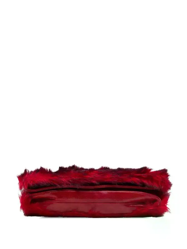 Miu Miu 2000-2026 Faux Fur Crystal Flap Satchel