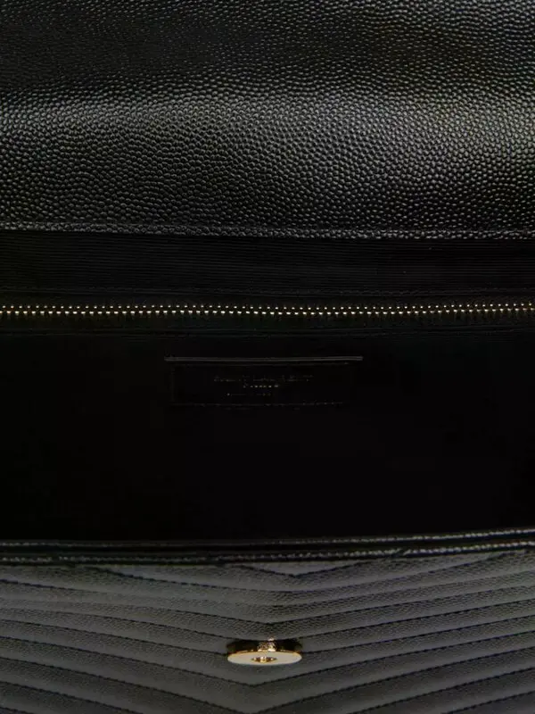 Saint Laurent 2014 Large Chevron Grain De Poudre Monogram Envelope Bag Shoulder Bag