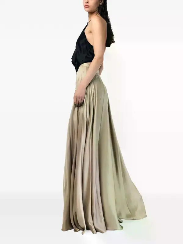 ANDRA ANDREESCU Satin-finish Pleated Maxi Skirt