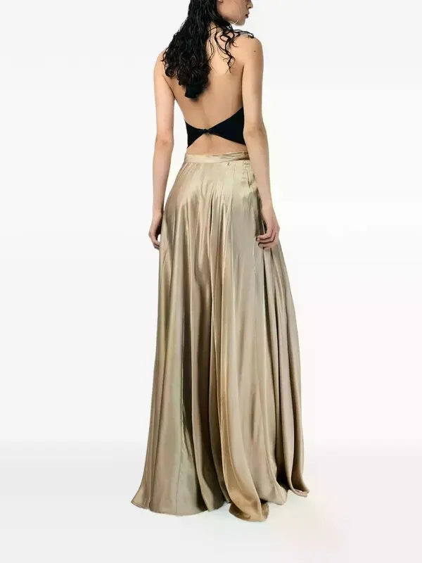ANDRA ANDREESCU Satin-finish Pleated Maxi Skirt