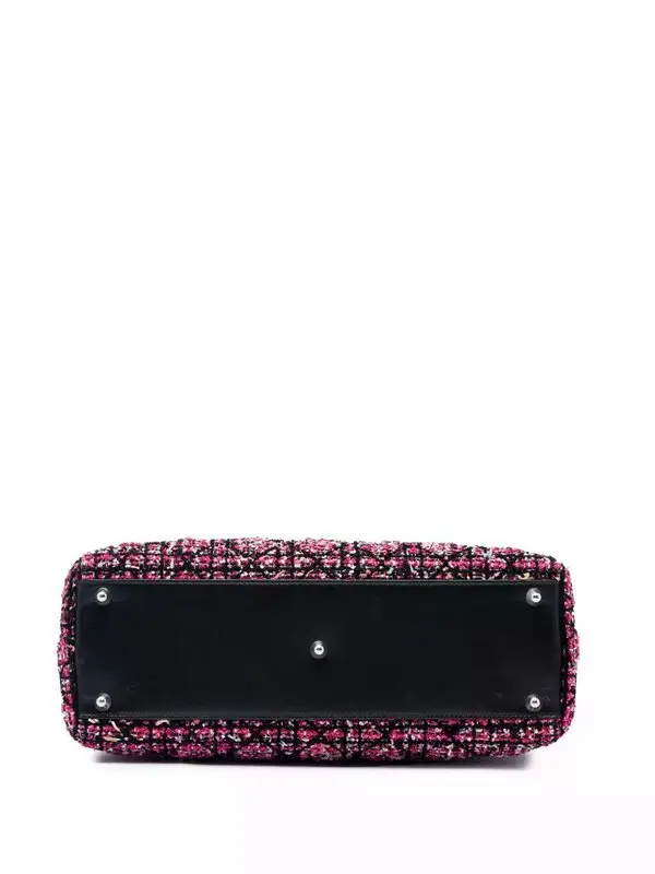 Dior 2011 Large Tweed Cannage Fringe Lady Satchel