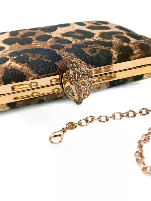 Kurt Geiger Crystal Kensington Leopard-print Clutch Bag