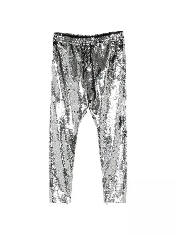 Balmain Sequin-embellished Drawstring Trousers - Silver