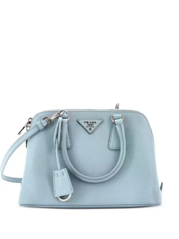 Prada Promenade Bag Saffiano Leather Small Satchel - Blue