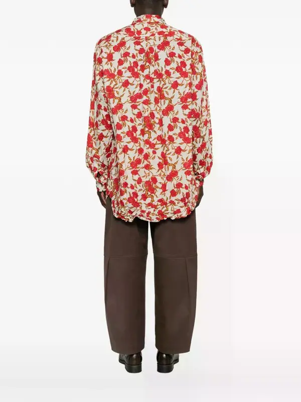 Yohji Yamamoto Floral-print Cotton Shirt