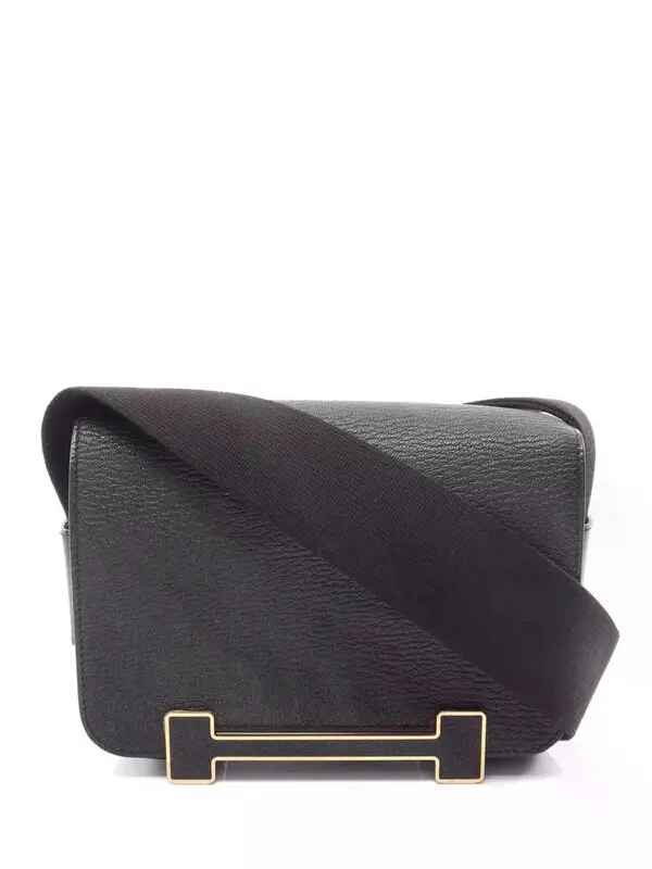 Hermès Geta Leather Shoulder Bag - Black