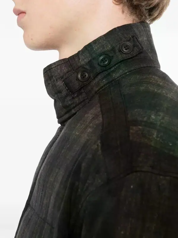 Yohji Yamamoto Madras Ink Plaid Padded Shirt