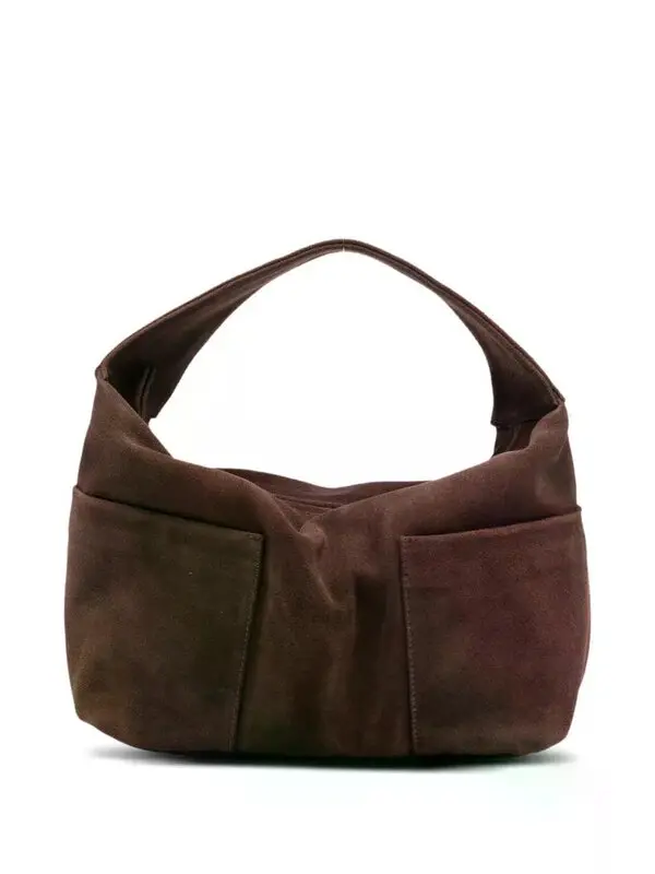 Gimaguas Suede Slip-pocket Tote Bag - Brown