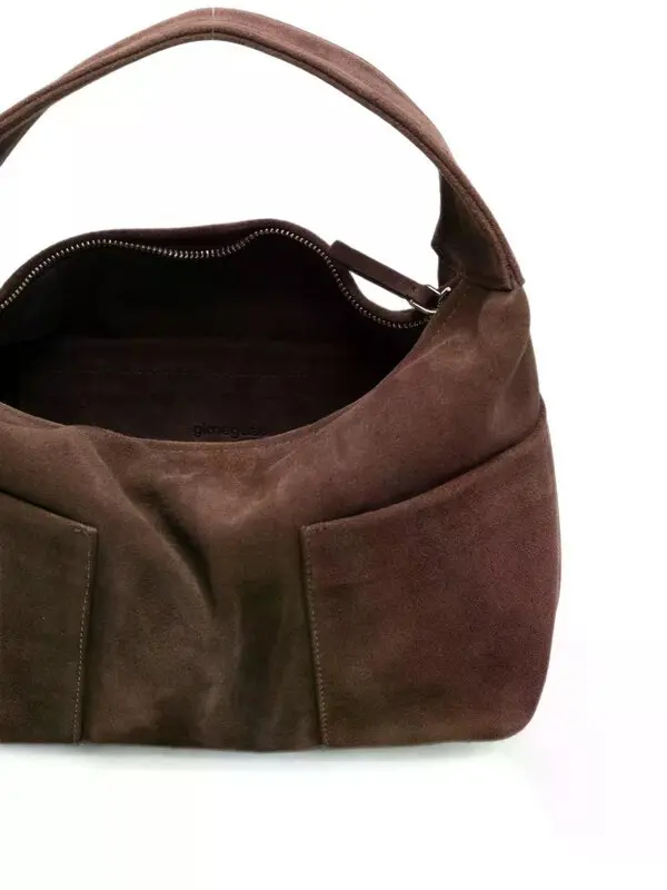 Gimaguas Suede Slip-pocket Tote Bag - Brown