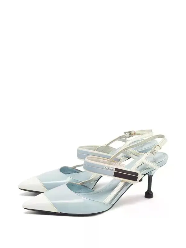 Prada Pointed Toe Slingback Pumps - Blue