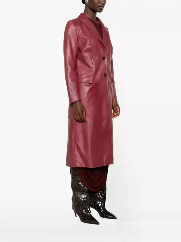 SALVATORE SANTORO Single-breasted Leather Coat