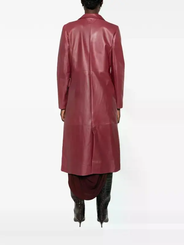 SALVATORE SANTORO Single-breasted Leather Coat