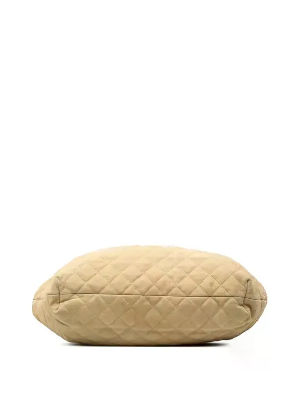Saint Laurent 2023 Maxi Quilted Nubuck Icare Shopping Tote Bag - Neutrals
