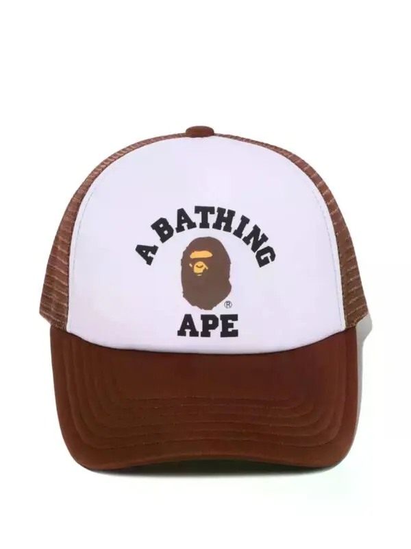 A BATHING APE Ape Head Mesh-panel Trucker Cap - Brown