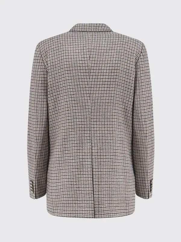 Tagliatore Double-breasted Wool-blend Blazer With Houndstooth Pattern