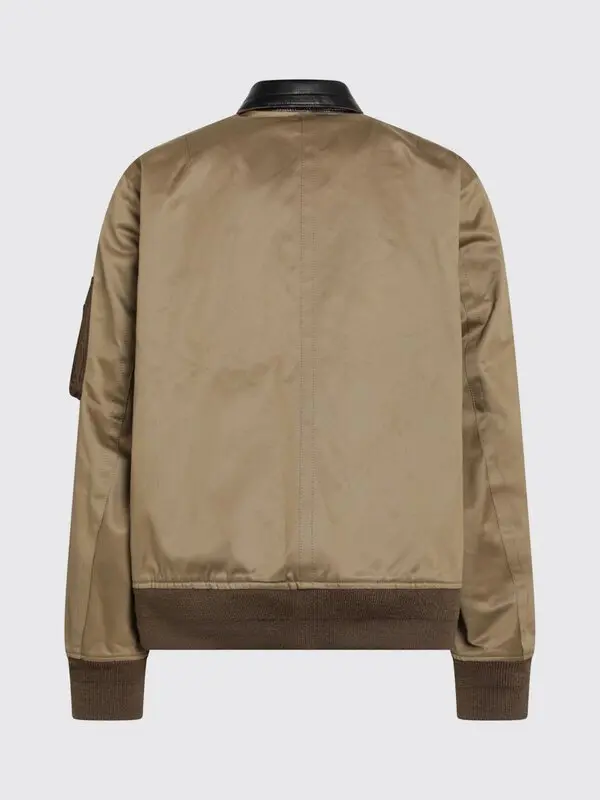 SACAI X CARHARTT WIP Polyester Bomber Jacket With Leather Collar And Zip Closure