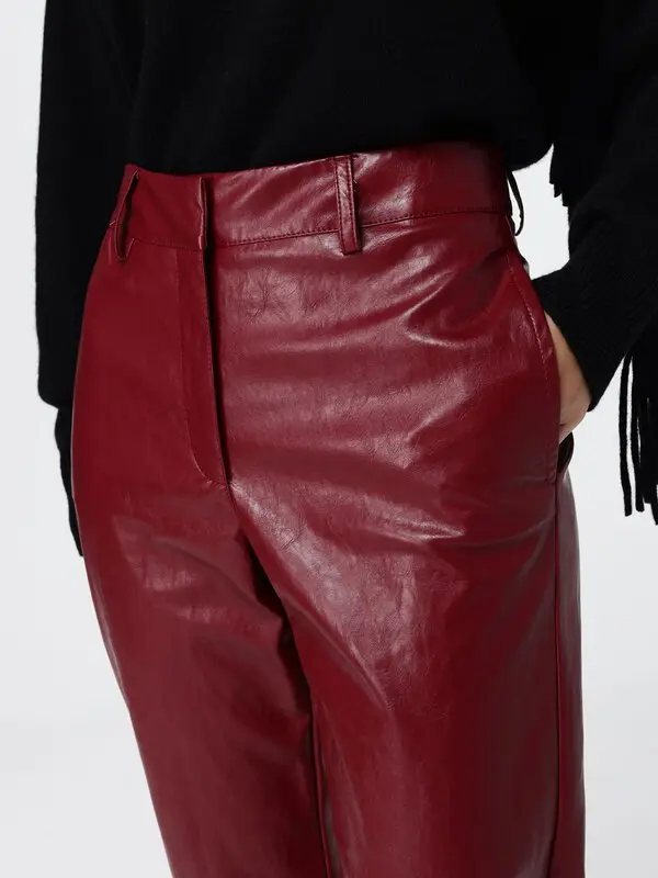 Federica Tosi High-waisted Straight Faux Leather Pants - Red