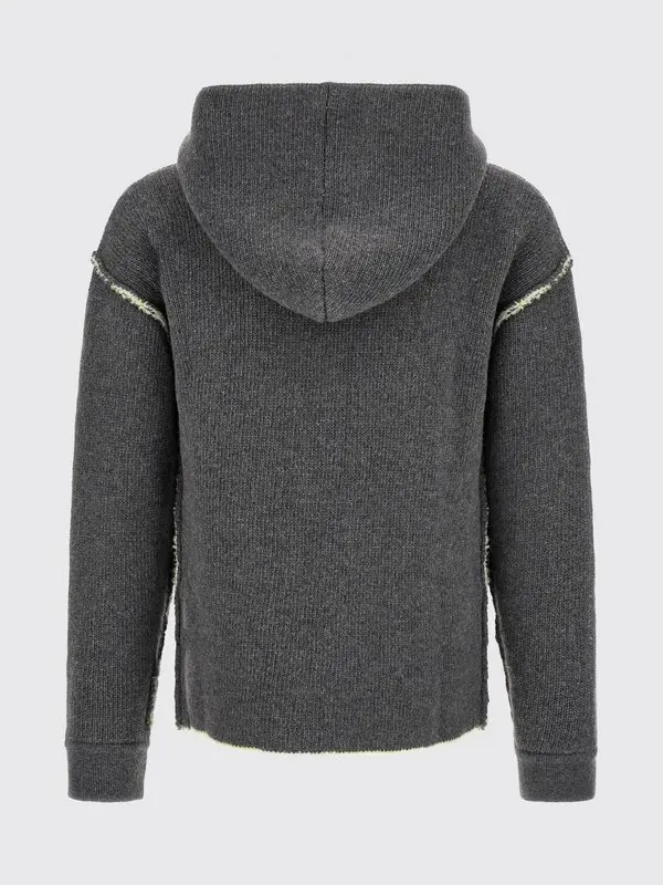 DIESEL® K-boubby Knitted Wool Blend Hoodie With Two-way Zip Closure