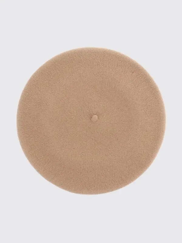 Borsalino Pure Wool Beret With Applied Logo - Beige