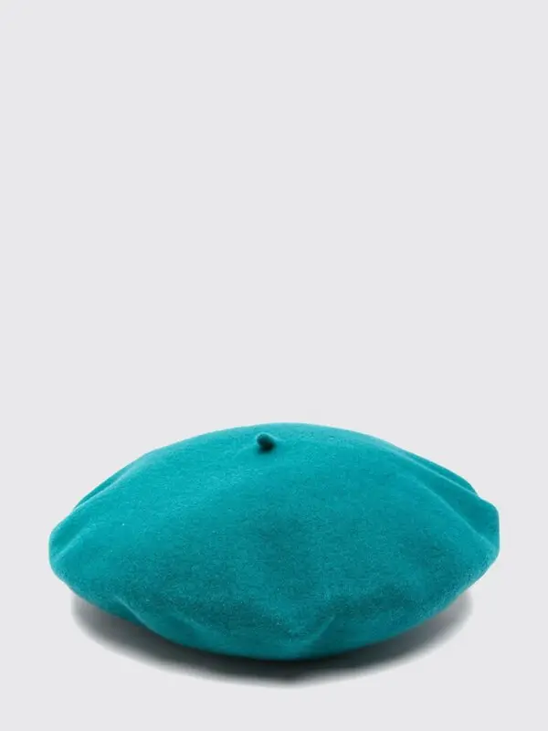 Borsalino Pure Wool Beret With Applied Logo - Ink