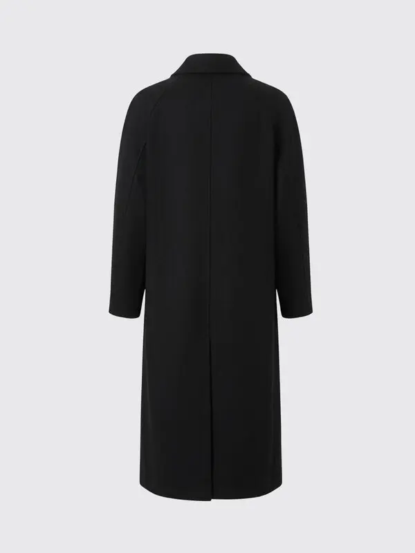 Our Legacy Double-breasted Long Virgin Wool Coat With Concealed Fastening - Black