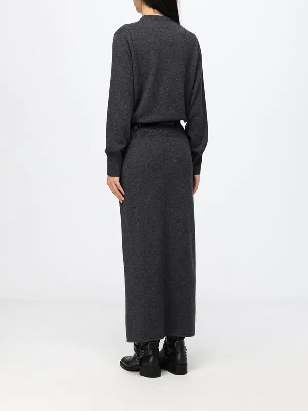 Coperni Cashmere And Wool Blend Knit Midi Dress With Front Slit