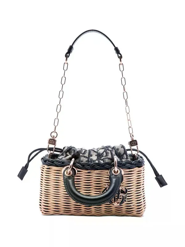 Dior 2023 Micro Wicker Oblique Lady D Joy Satchel