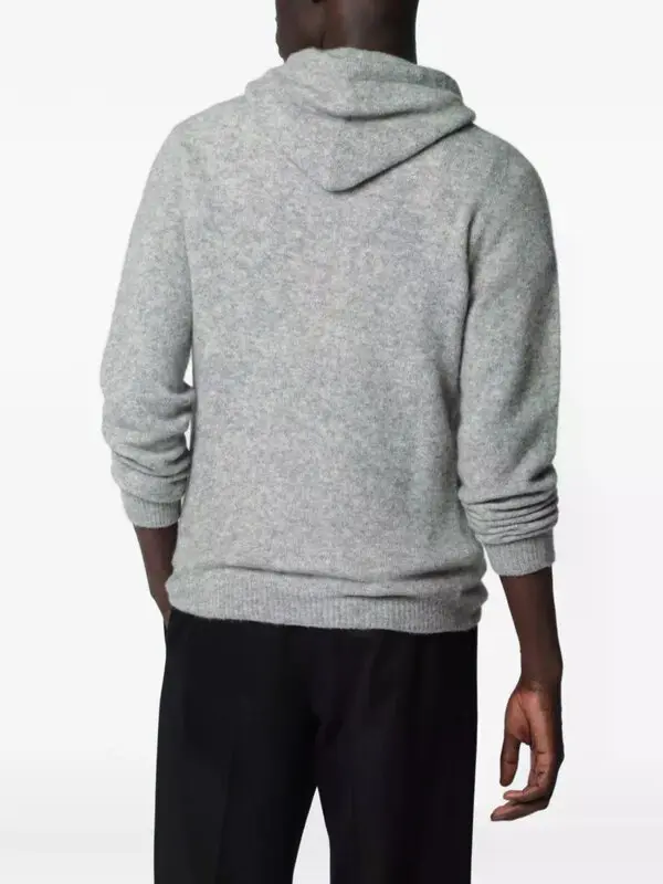ROBERTO COLLINA Drawstring Hoodie - Grey